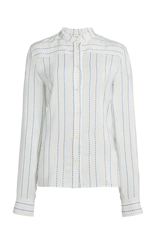 Chloé Embroidered Silk-blend Shirt - White