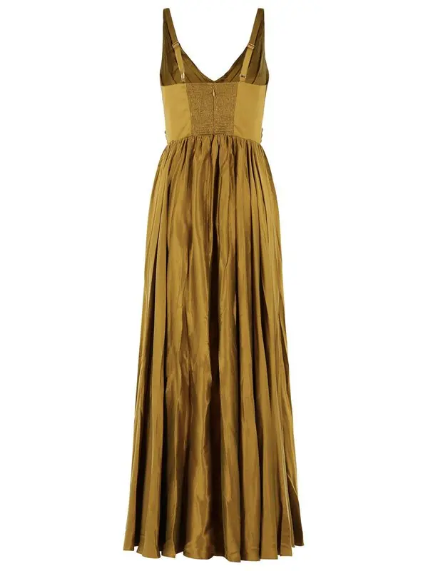 Zimmermann Maxi 'draped' Olive Silk Dress