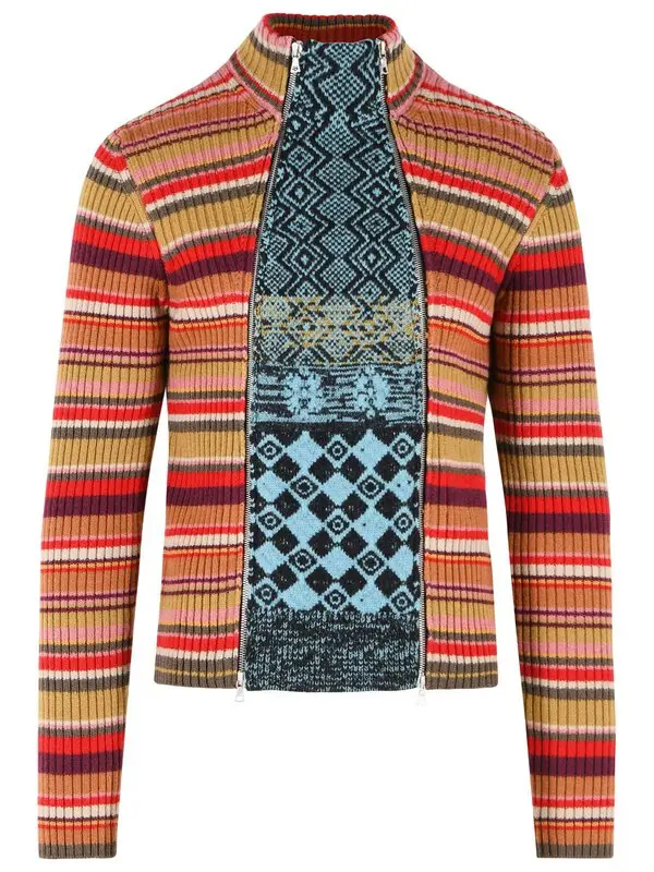 Dries Van Noten Macau' Multi Wool Sweater - Red