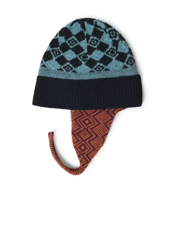Dries Van Noten Multicolor Wool Beanie - Black