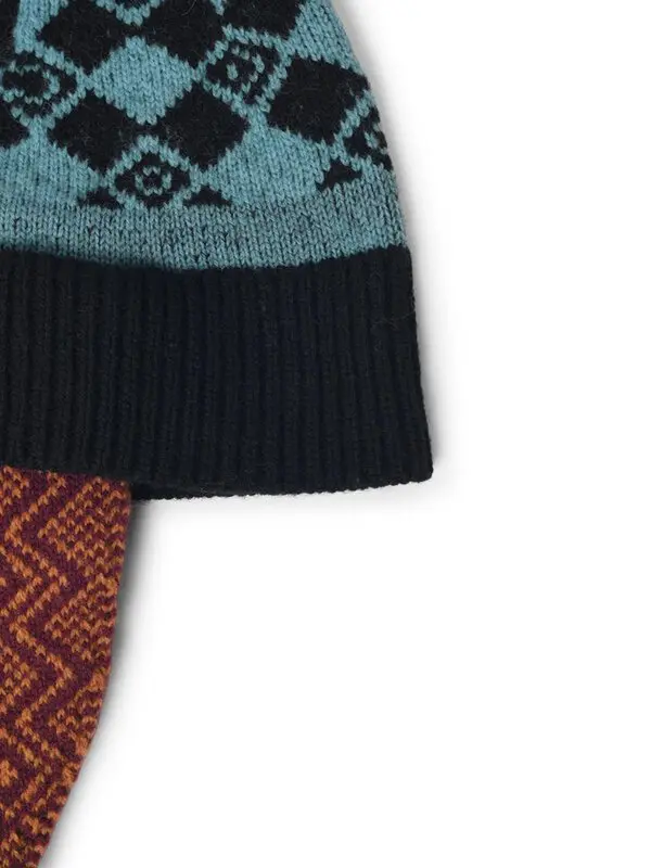 Dries Van Noten Multicolor Wool Beanie - Black