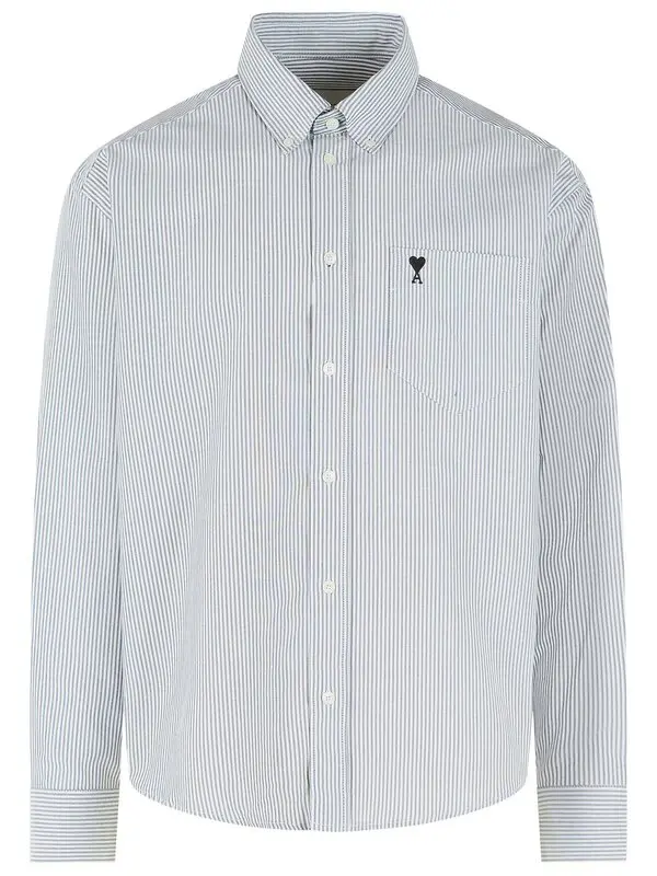 AMI Paris De Cœur' And White Cotton Shirt