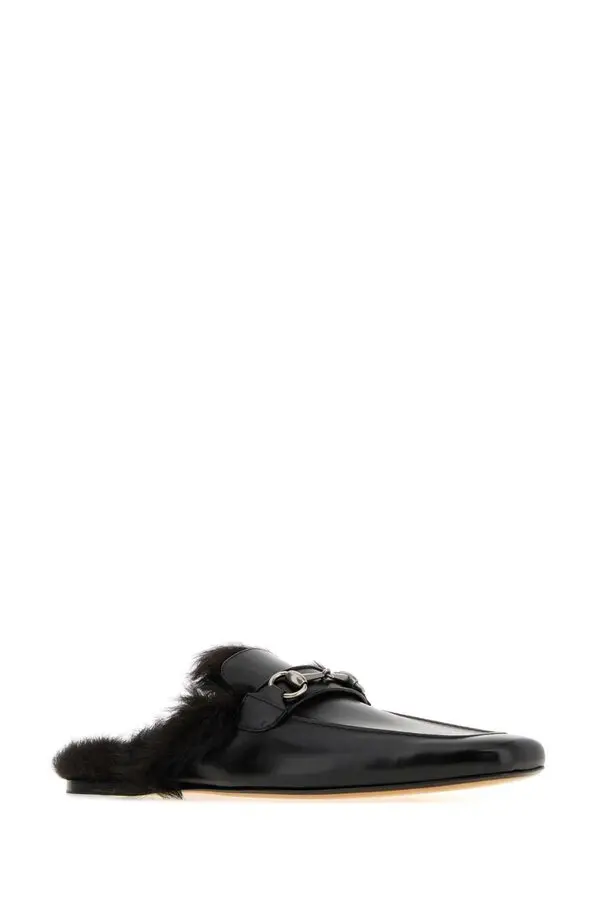 Gucci Leather Slippers - Black