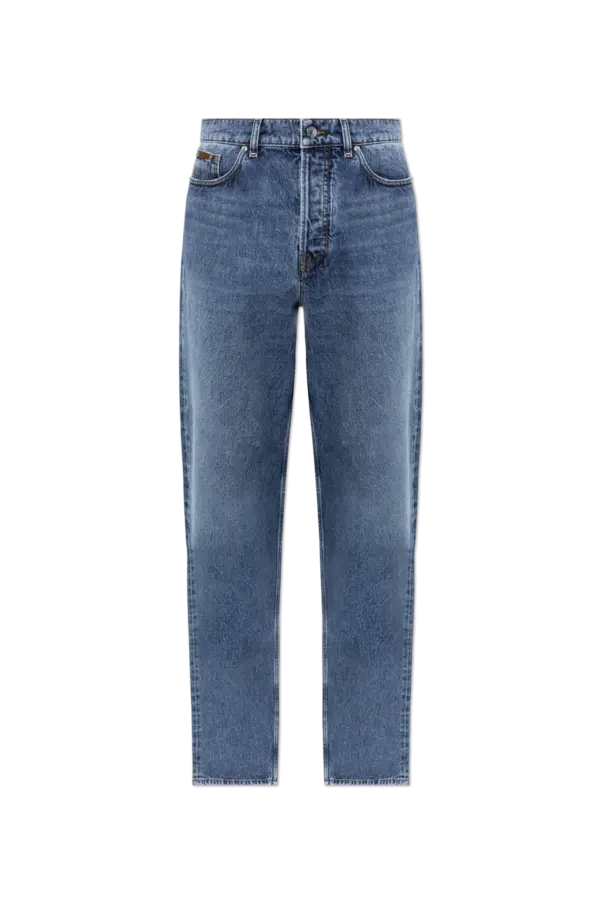 Moncler Jeans With Logo Patch