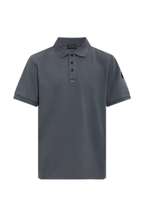 Moncler Polo Shirt With Logo - Grey