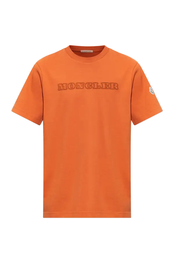 Moncler T-shirt With Logo - Orange