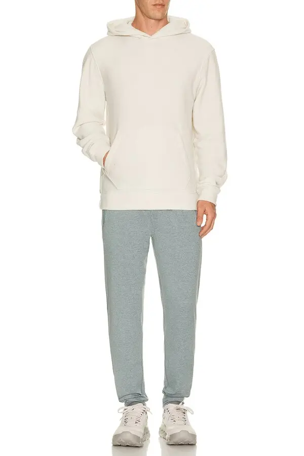 Vuori Beach Fleece Pullover Hoodie In Cream - Bone Heather
