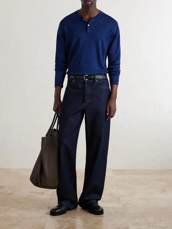Anderson & Sheppard Linen Henley Sweater