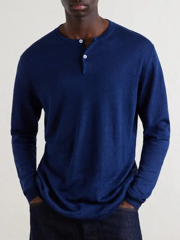 Anderson & Sheppard Linen Henley Sweater