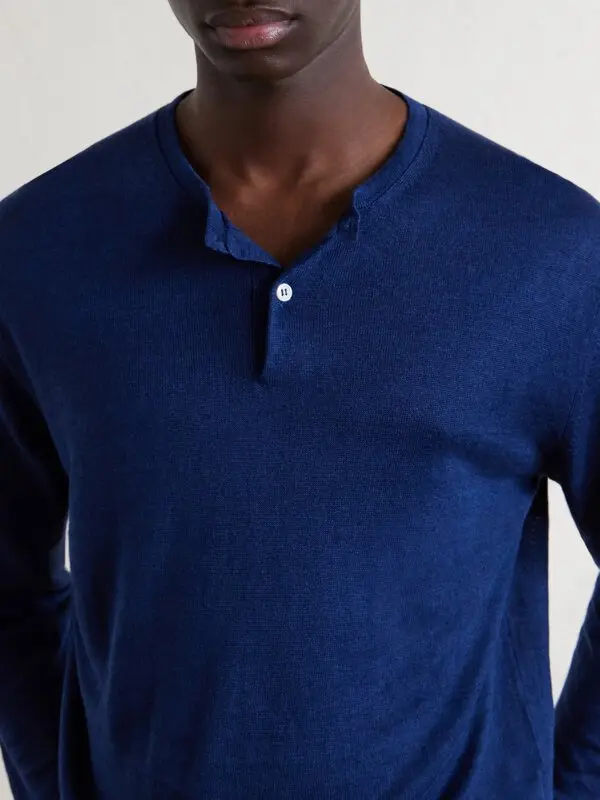 Anderson & Sheppard Linen Henley Sweater