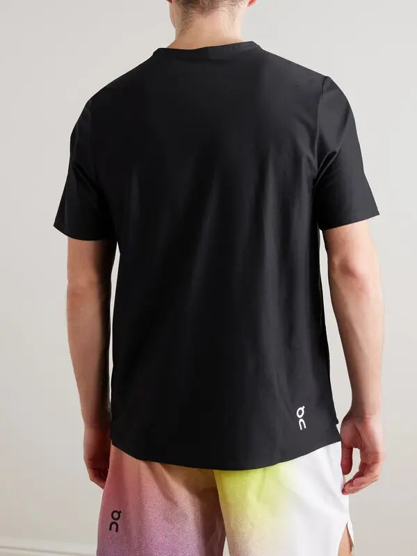 On Court Stretch Recycled-jersey T-shirt - Black