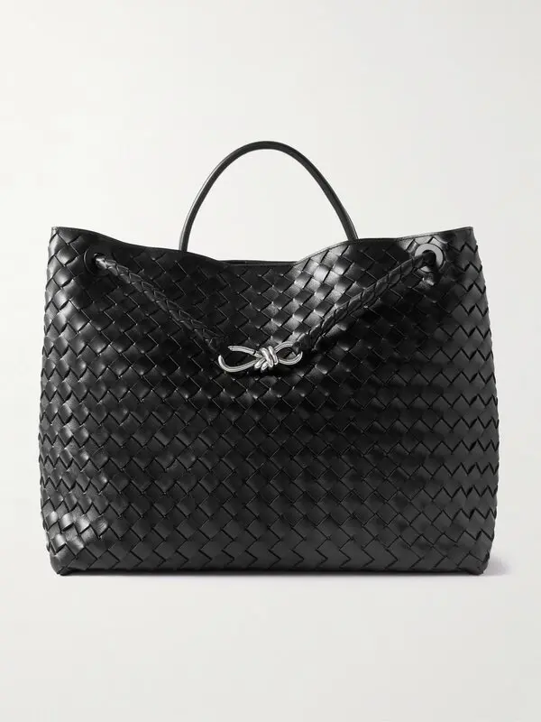 Bottega Veneta Andiamo Large Intrecciato Leather Tote Bag - Black