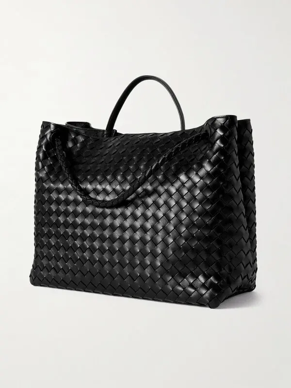 Bottega Veneta Andiamo Large Intrecciato Leather Tote Bag - Black