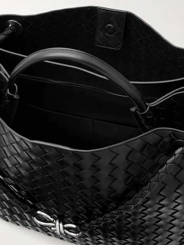 Bottega Veneta Andiamo Large Intrecciato Leather Tote Bag - Black