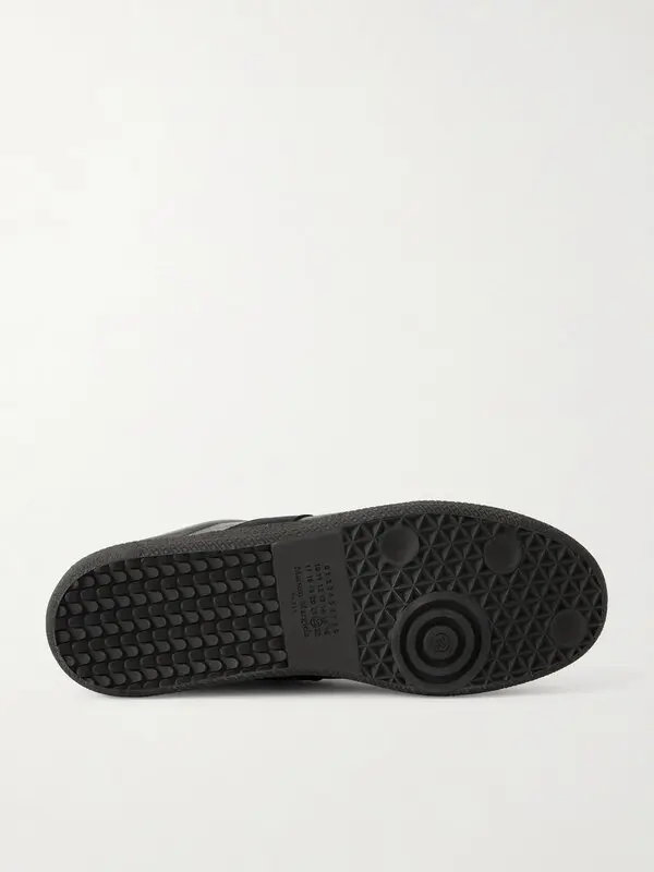 MAISON MARGIELA Replica Leather And Suede Sneakers - Black