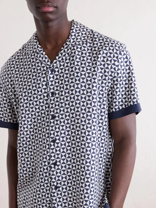 Onia Camp-collar Printed Tencel™ Shirt