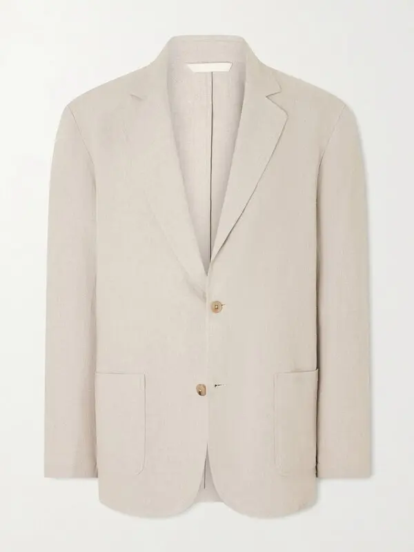 De Bonne Facture Writer's Unstructured Linen Suit Jacket