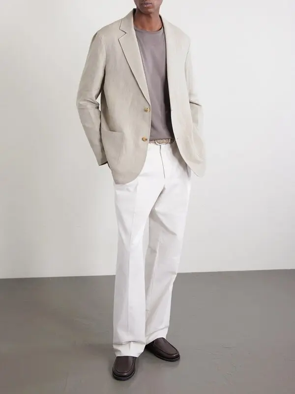 De Bonne Facture Writer's Unstructured Linen Suit Jacket