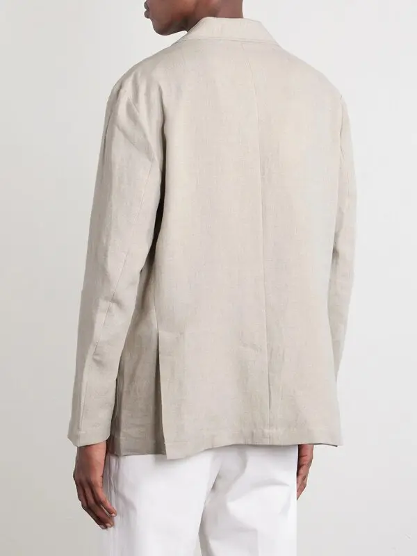 De Bonne Facture Writer's Unstructured Linen Suit Jacket