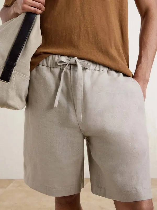 De Bonne Facture Traveler Straight-leg Linen Shorts