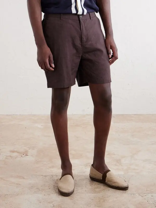 Onia Straight-leg Linen-blend Shorts