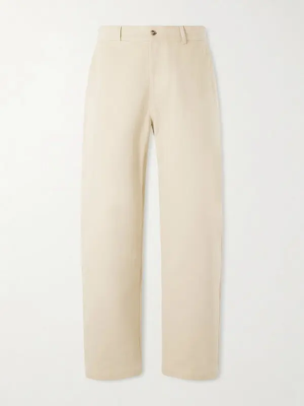 De Bonne Facture Balloon Tapered Cotton-drill Trousers - Yellow