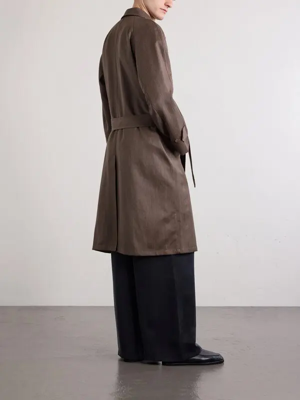 De Bonne Facture Grandad Double-breasted Wool And Cotton-blend Coat