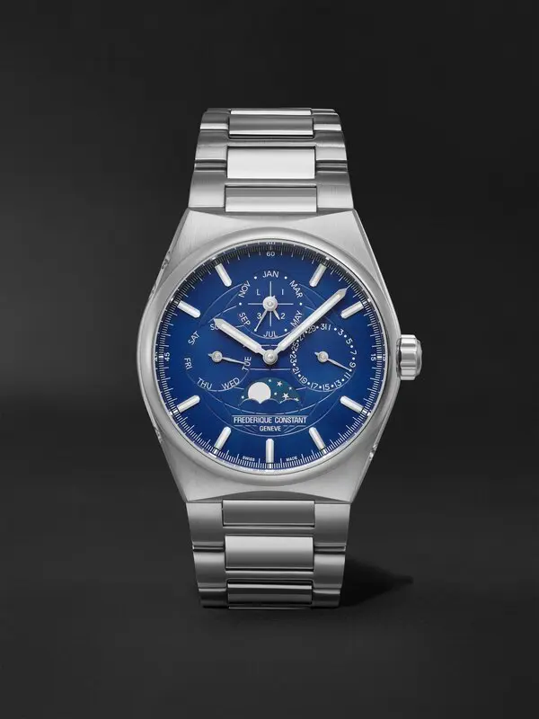 FREDERIQUE CONSTANT Highlife Automatic Perpetual Calendar Moon-phase Stainless Steel Watch, Ref. Fc-775n4nh6b - Blue