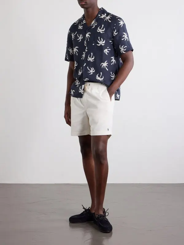 Onia Camp-collar Printed Linen And Lyocell-blend Shirt
