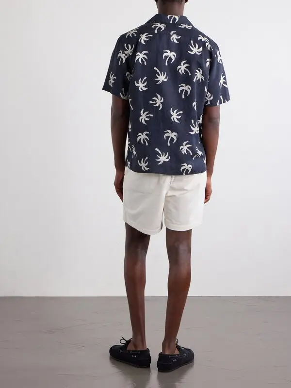 Onia Camp-collar Printed Linen And Lyocell-blend Shirt