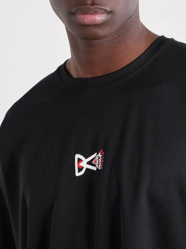 DISTRICT VISION Logo-print Perforated Recycled-jersey T-shirt