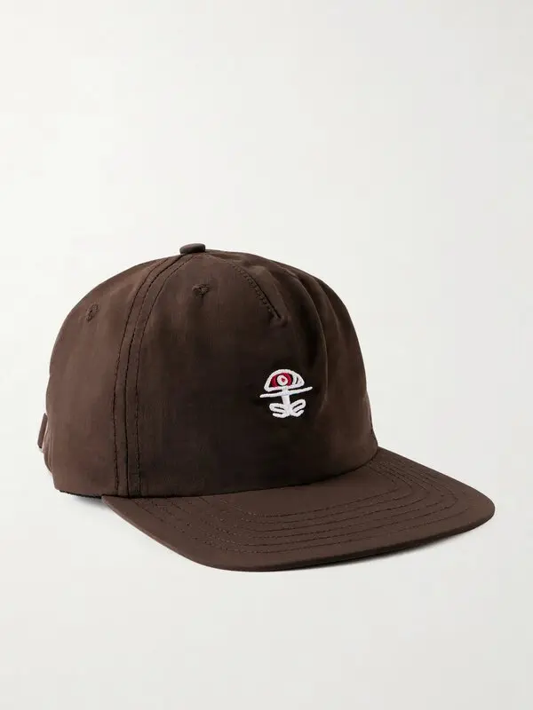 DISTRICT VISION Embroidered Nylon-taslan Baseball Cap - Brown