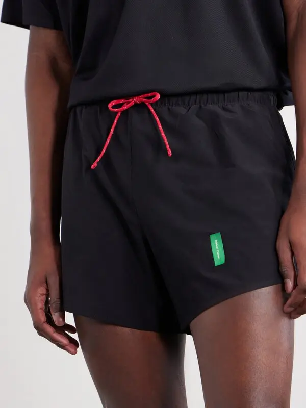 DISTRICT VISION Straight-leg Logo-print 5" Stretch-jersey Running Shorts - Black