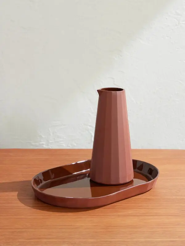 THE CONRAN SHOP Studio Word Fade Porcelain Platter And Jug Set - Brown