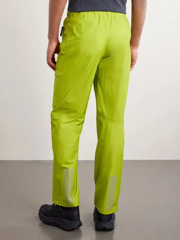 Satisfy Straight-leg Pertex® 3l Rain Logo-appliquéd Recycled-ripstop Trousers - Green