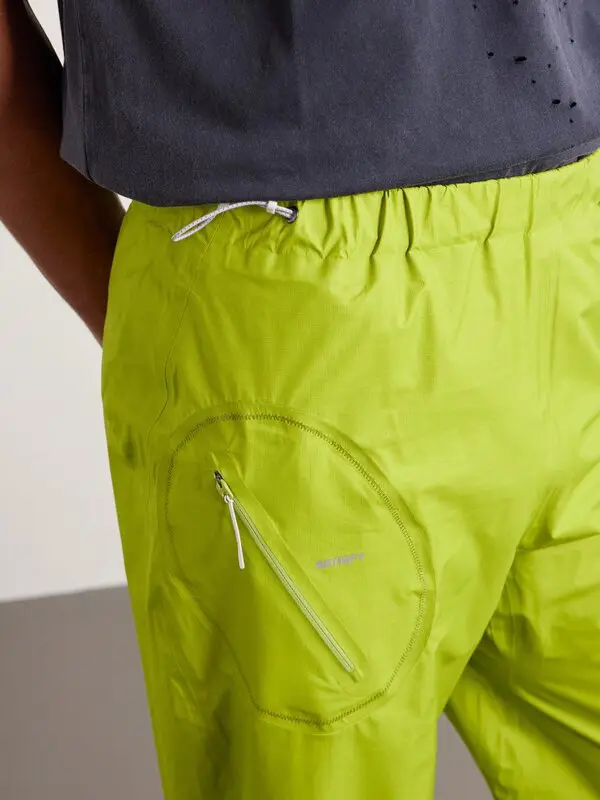 Satisfy Straight-leg Pertex® 3l Rain Logo-appliquéd Recycled-ripstop Trousers - Green