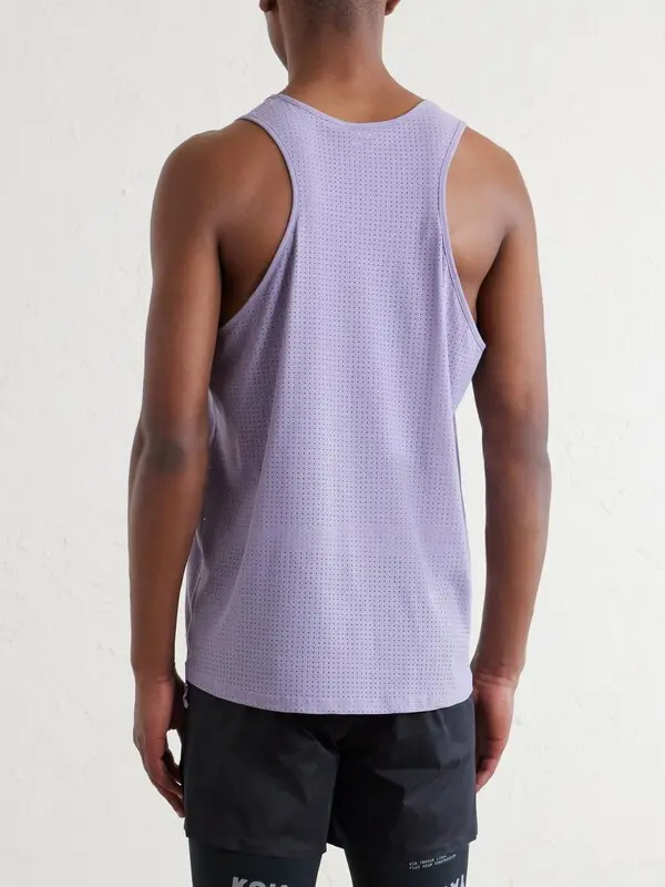 Satisfy Embellished Logo-appliquéd Space-o™ Mesh Tank Top