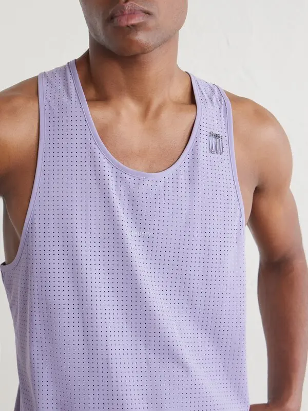 Satisfy Embellished Logo-appliquéd Space-o™ Mesh Tank Top
