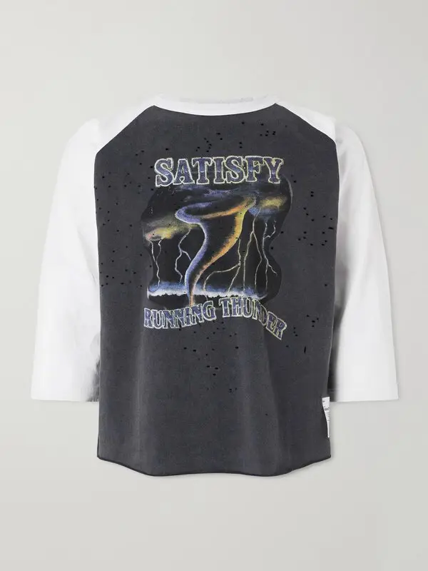 Satisfy Logo-print Distressed Mothtech™ Organic Cotton-jersey T-shirt