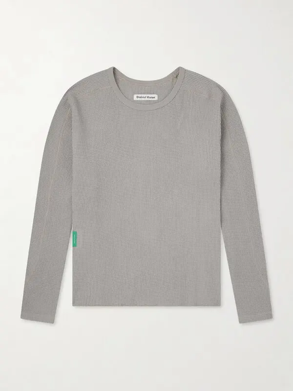 DISTRICT VISION Waffle-knit Cotton T-shirt