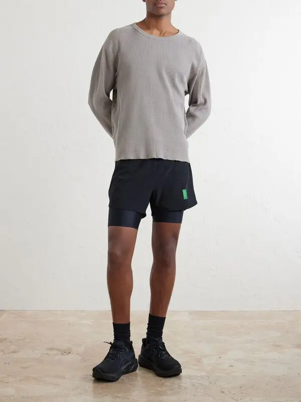 DISTRICT VISION Waffle-knit Cotton T-shirt