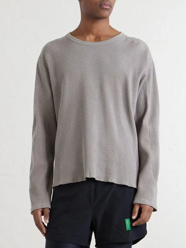 DISTRICT VISION Waffle-knit Cotton T-shirt