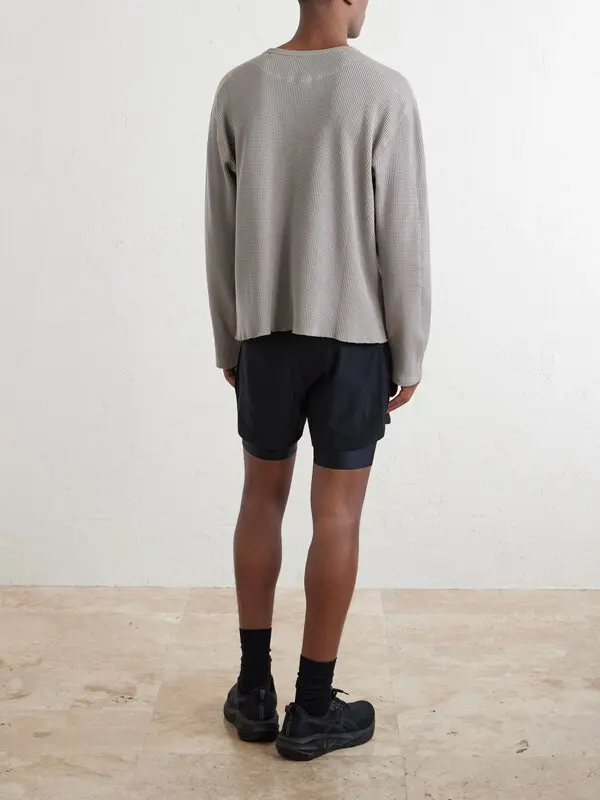 DISTRICT VISION Waffle-knit Cotton T-shirt