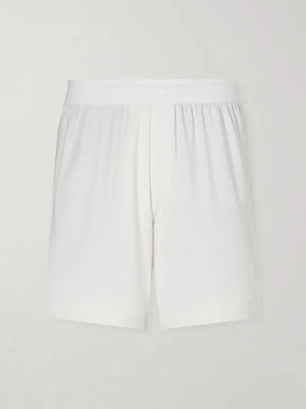 Lululemon Straight-leg Mesh-trimmed Stretch Tennis Shorts - White