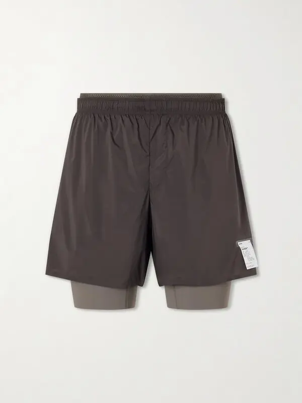 Satisfy Slim-fit Layered 8" Techsilk And Justice&trade; Coldblack&reg; Shorts - Brown