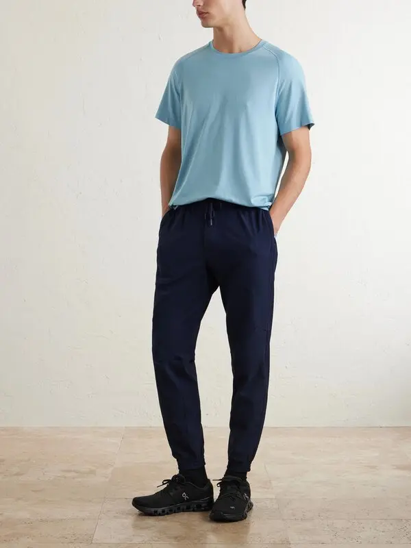 Lululemon Licence To Train Tapered Stretch Recycled Waffle-knit Joggers - Blue