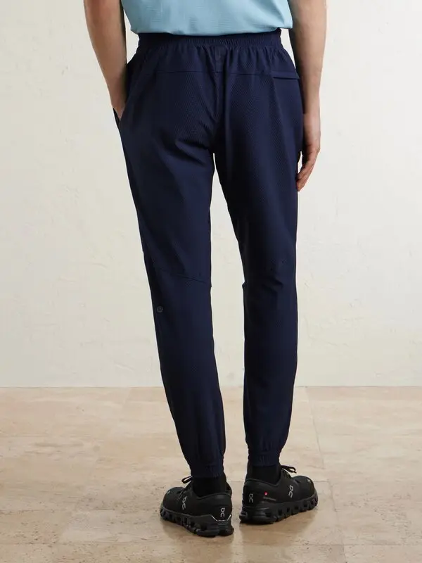 Lululemon Licence To Train Tapered Stretch Recycled Waffle-knit Joggers - Blue