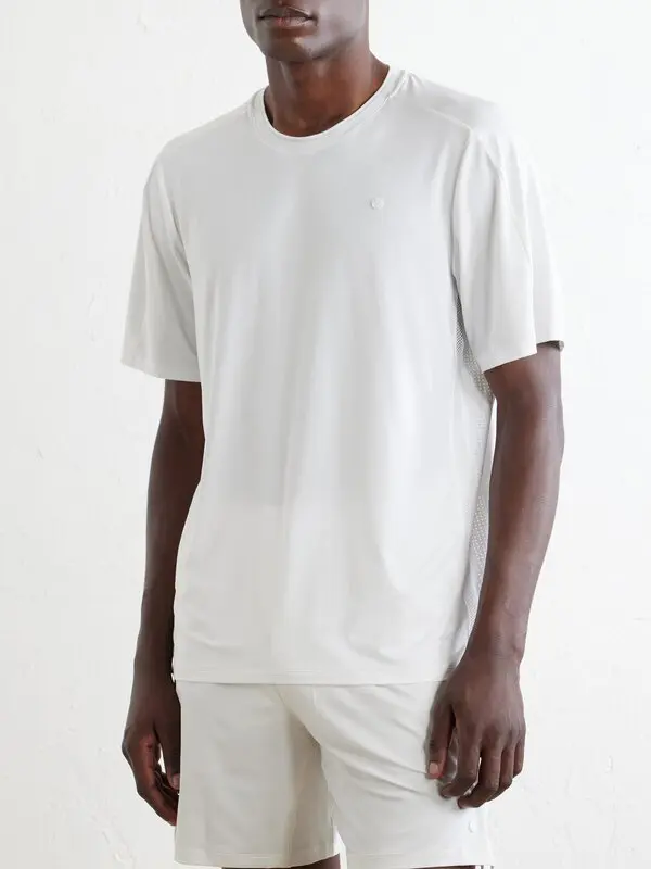 Lululemon Mesh-trimmed Jersey Tennis Shirt