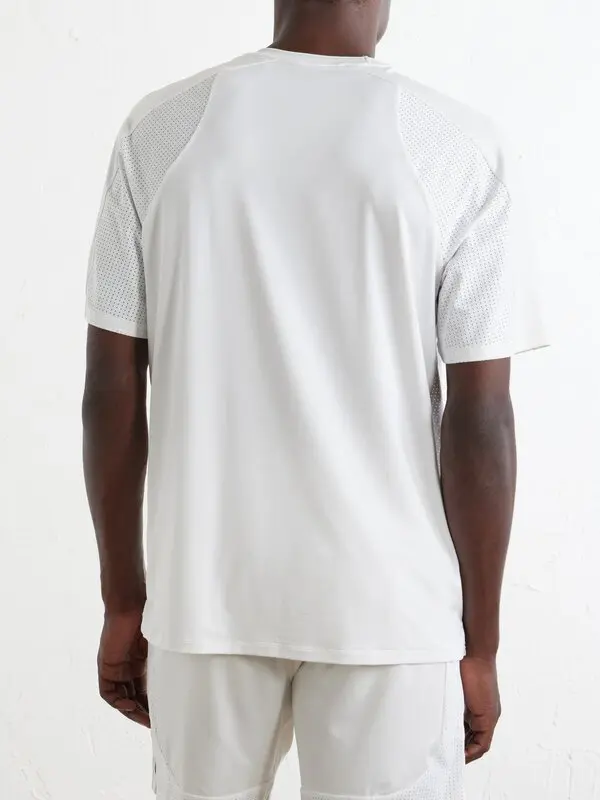 Lululemon Mesh-trimmed Jersey Tennis Shirt