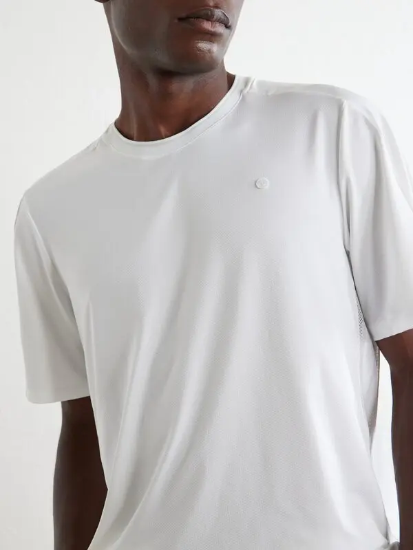 Lululemon Mesh-trimmed Jersey Tennis Shirt